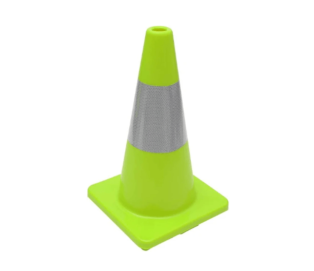 Soft Lime PVC Traffic Cone with reflective tape 300mm – Xeononline
