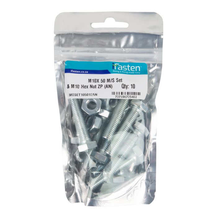 IFASTEN SET SCREW MS AND NUT ZP M8X60MM 10 PP – Xeononline
